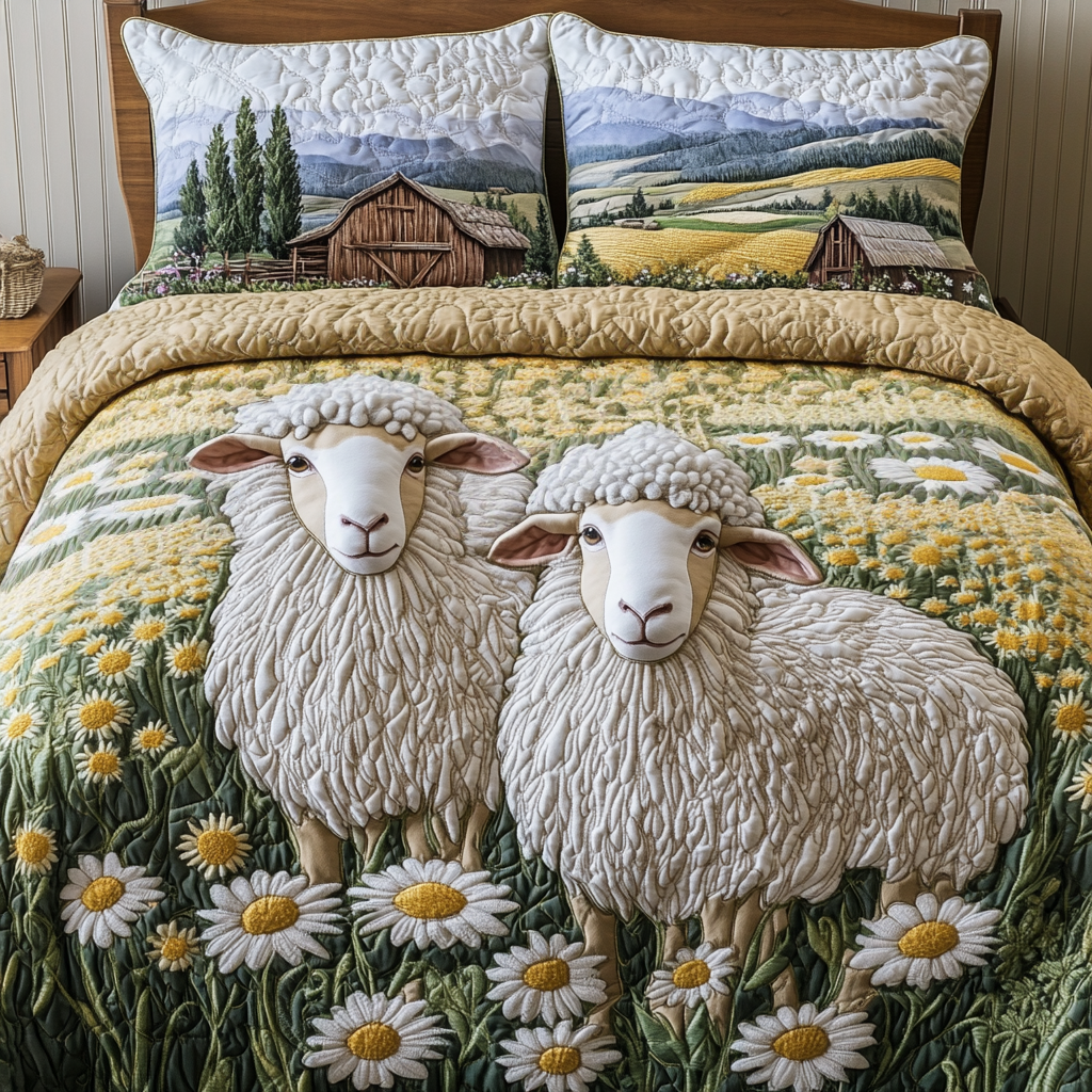 Cozy Flock 3-Piece Quilted Bedding Set NCU0VH5245 – Vantique