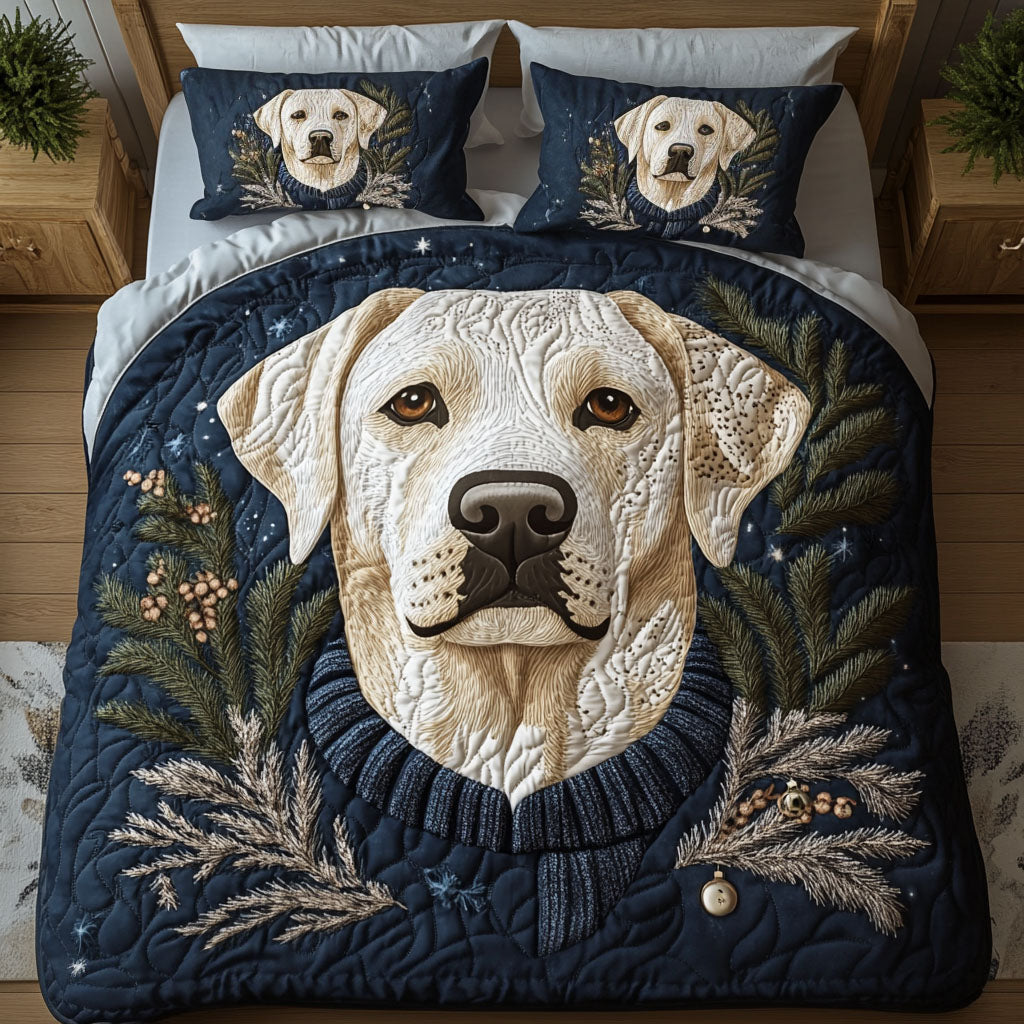 Cozy Labrador Paws 3-Piece Quilted Bedding Set NCU0PT2301 – Vantique