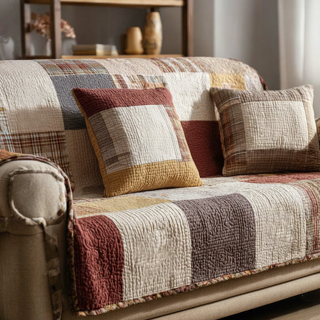 Cozy Patchwork Quilted Sofa Cover NCU0NT11984 – Vantique