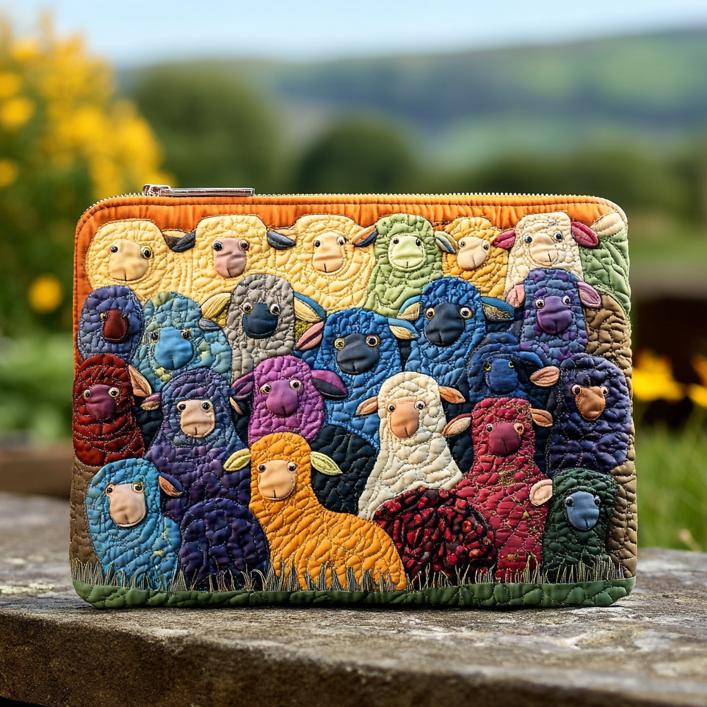 Cozy Sheep Quilted Zipper Pouch NCU0DK9012 – Vantique