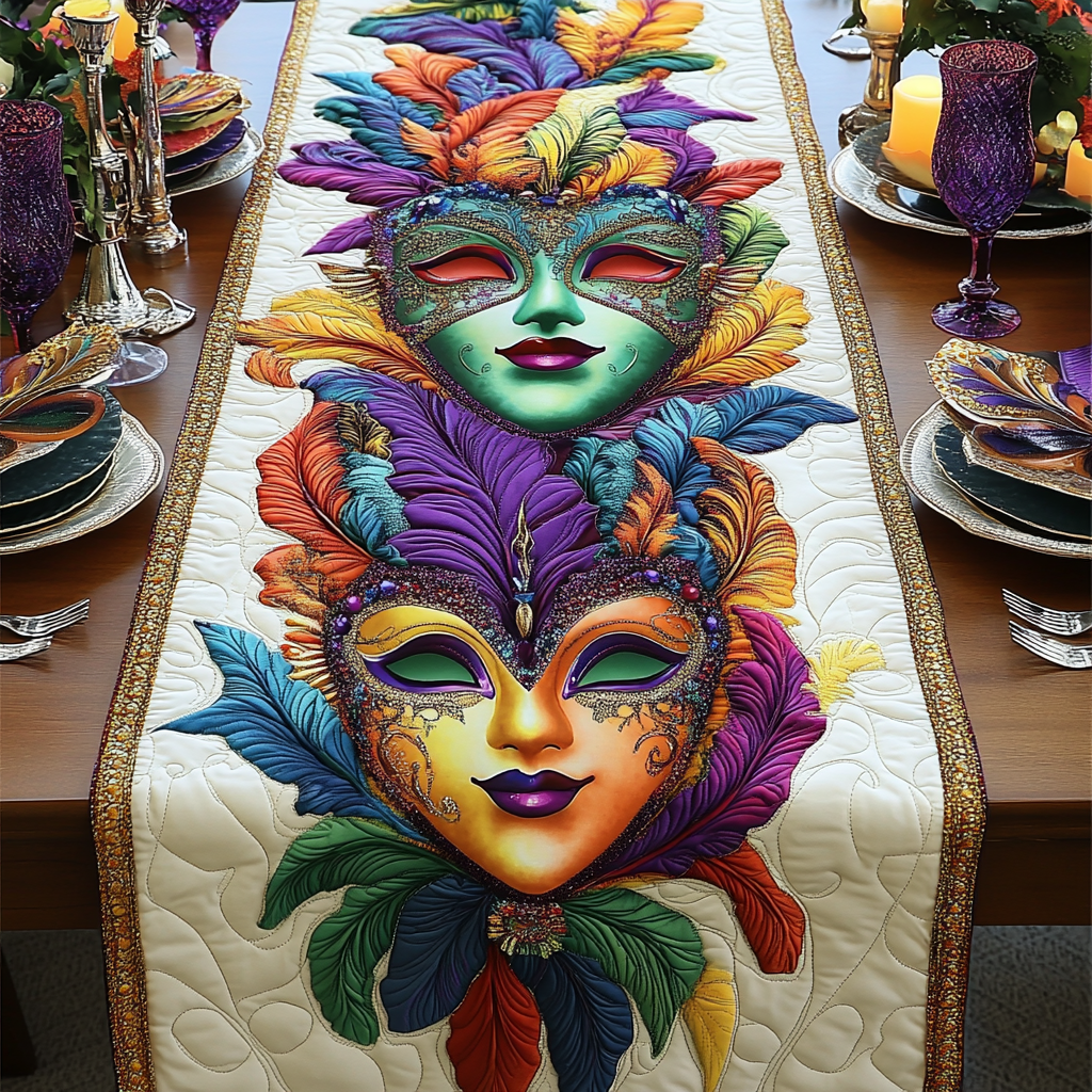 Creole Carnival Quilted Table Runner NCU0DV3289 – Vantique