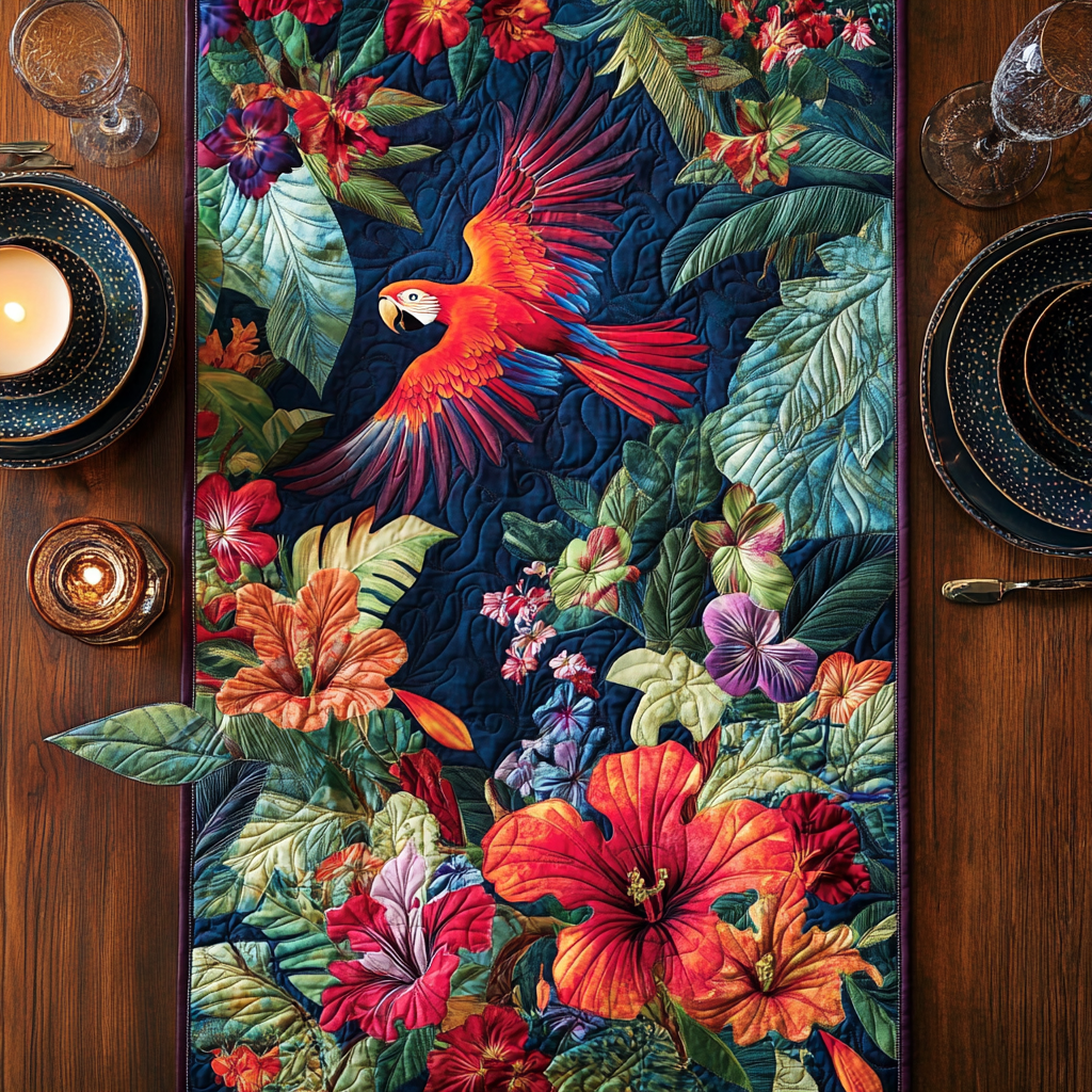 Crimson Crest Quilted Table Runner NCU0DV3042 – Vantique