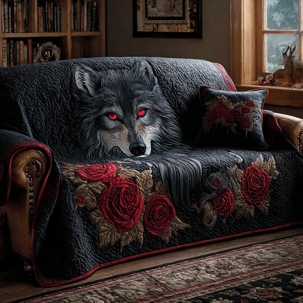 Crimson Howl Quilted Sofa Cover NCU0PT10294 – Vantique