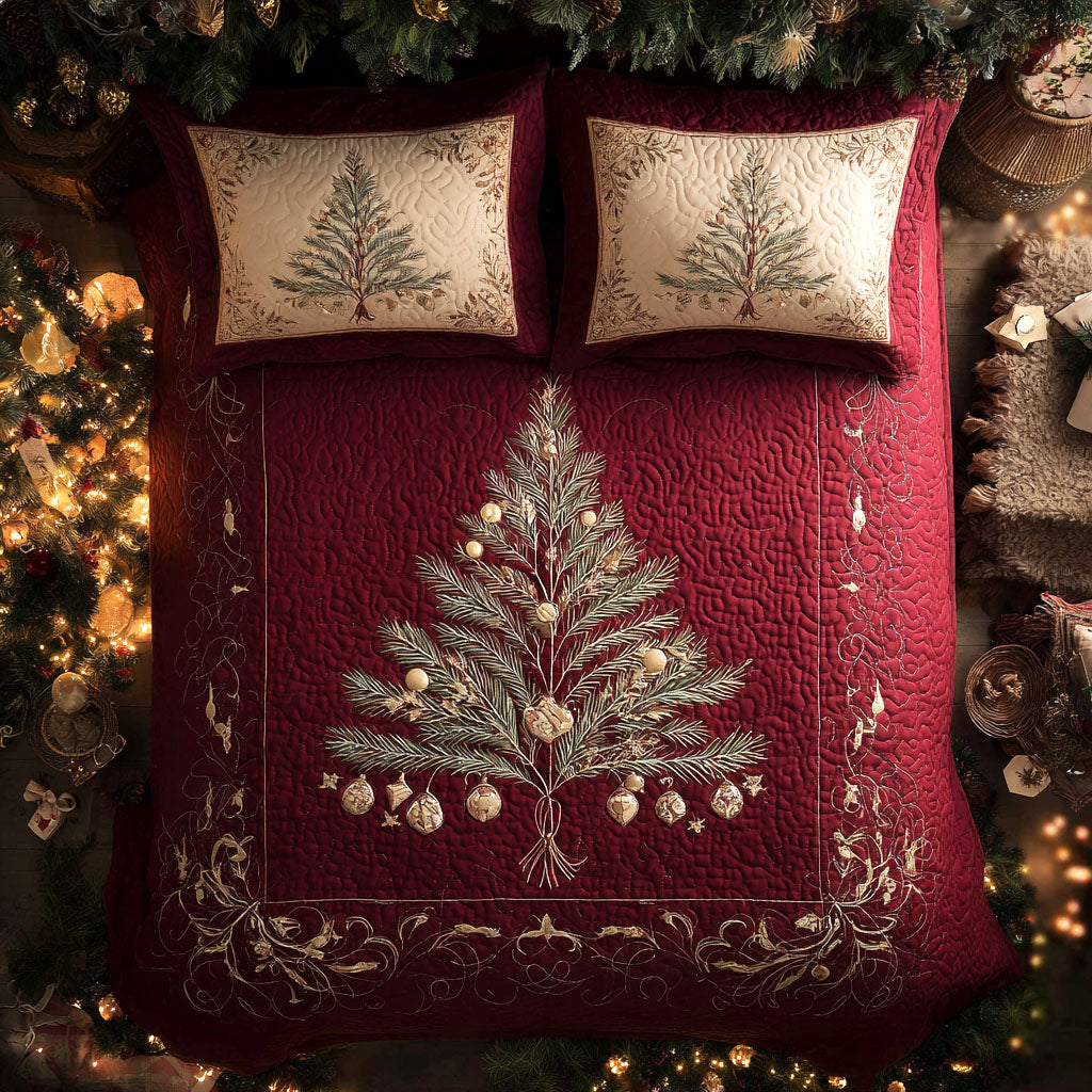 Crimson Twilight 3-Piece Quilted Bedding Set NCU0TV359 – Vantique