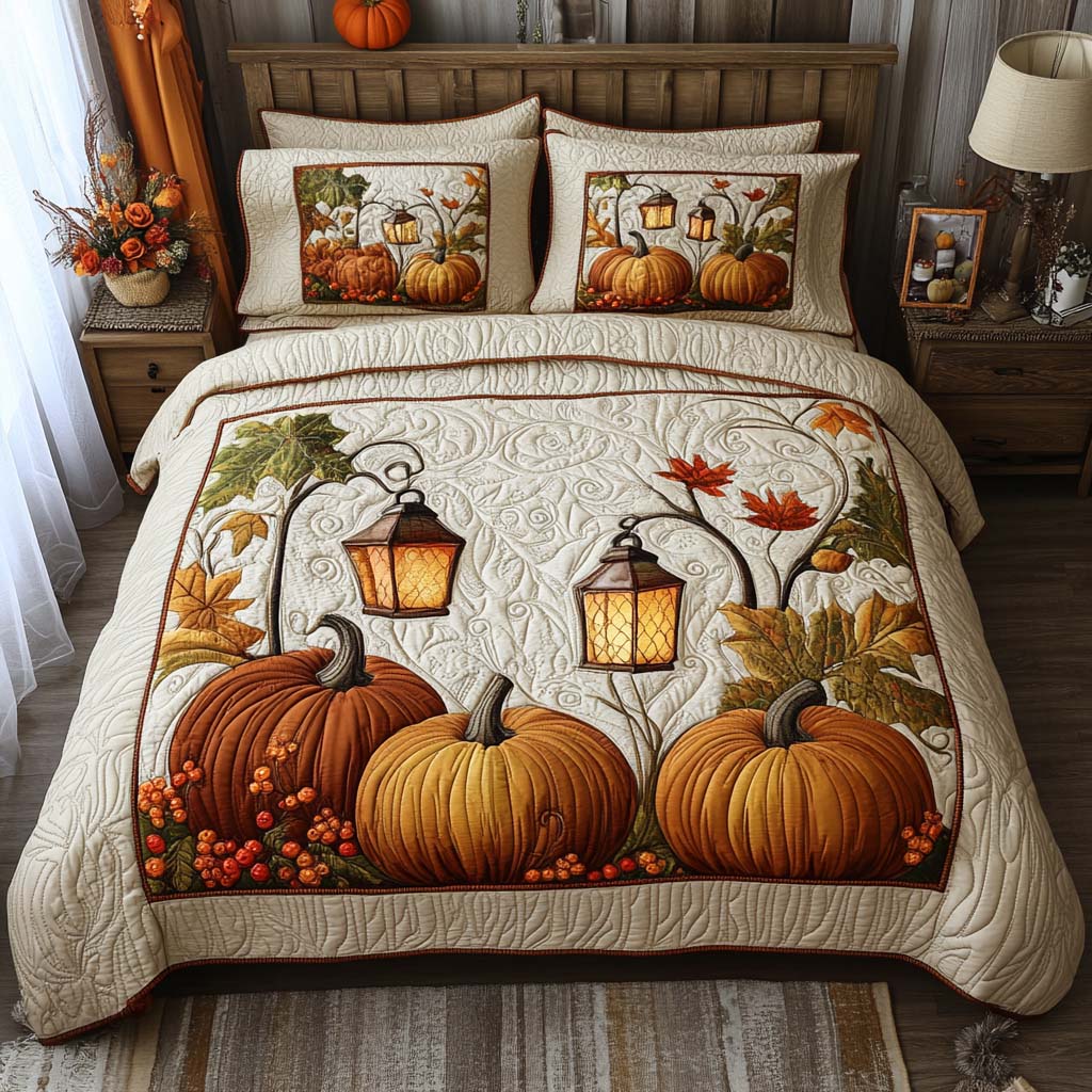 Crisp Maple Nights 3-Piece Quilted Bedding Set NCU0NT8764 – Vantique
