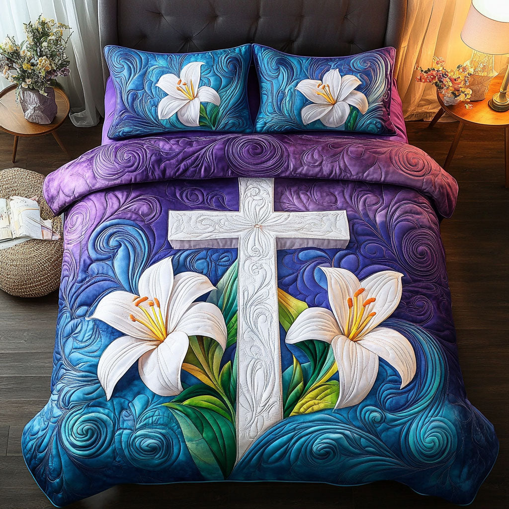 Cross of Grace 3-Piece Quilted Bedding Set NCU0NT6512 – Vantique