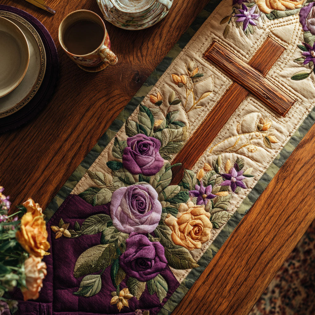 Cross of Grace and Peace Quilted Table Runner NCU0PT7541 – Vantique