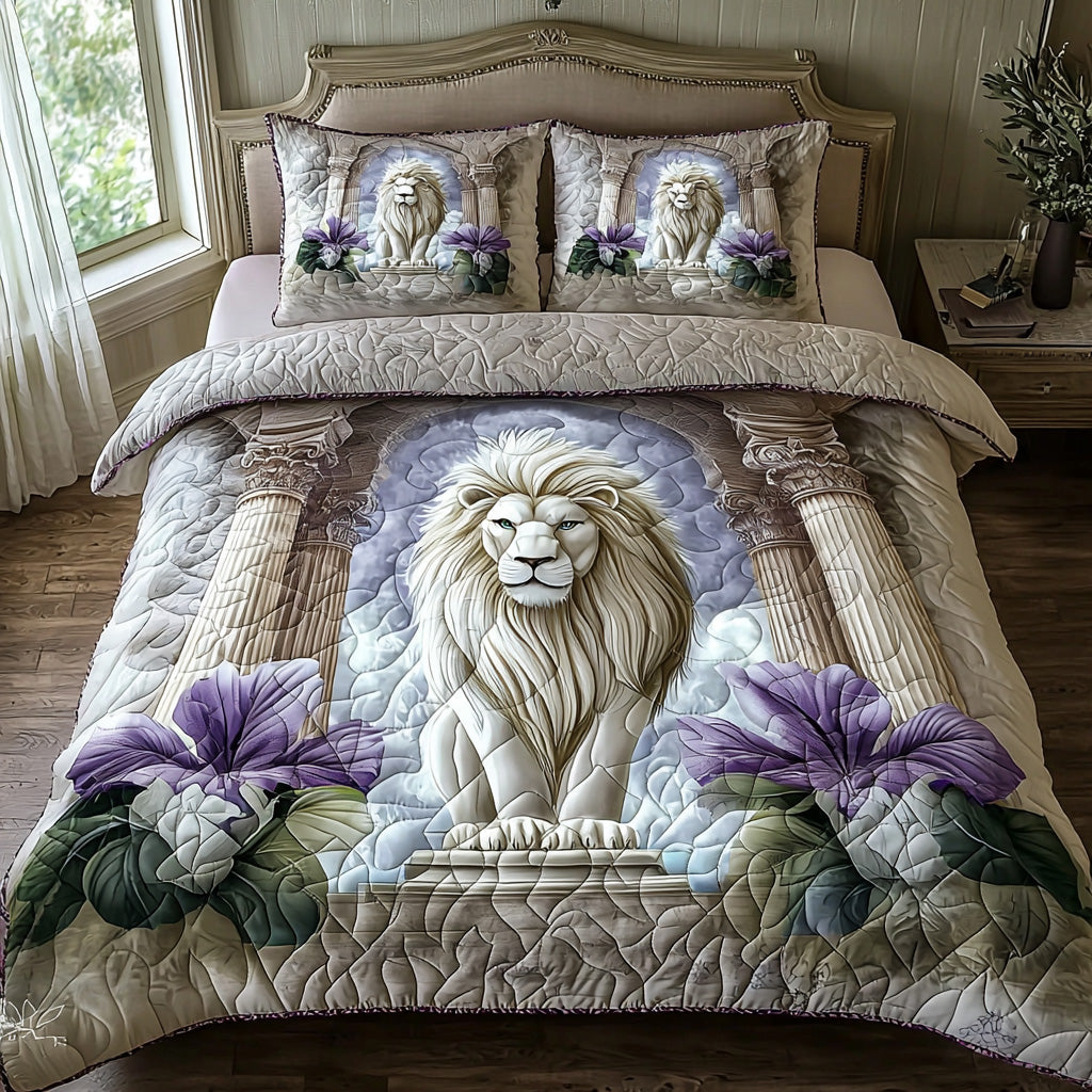 Crowned Lion 3-Piece Quilted Bedding Set NCU0DV6264 – Vantique