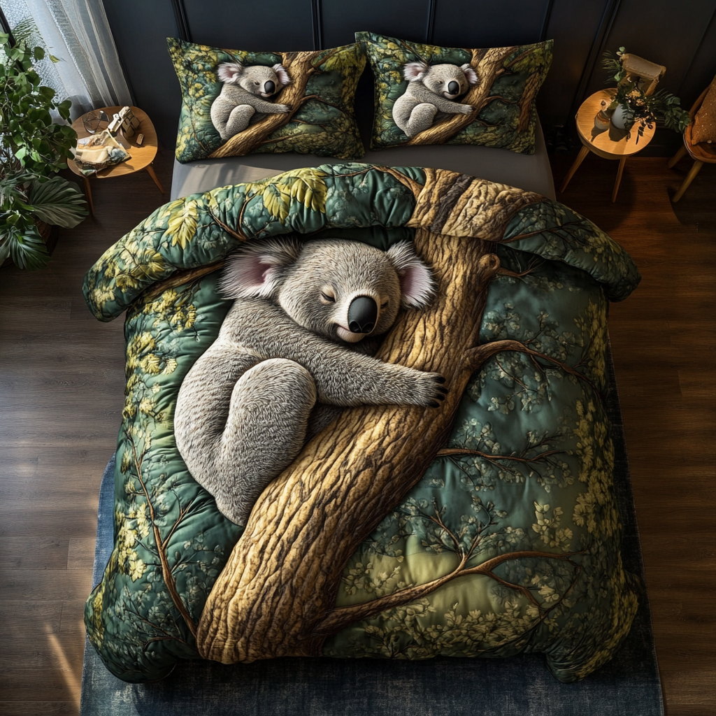 Cuddly Koala 3-Piece Quilted Bedding Set NCU0DK3710 – Vantique