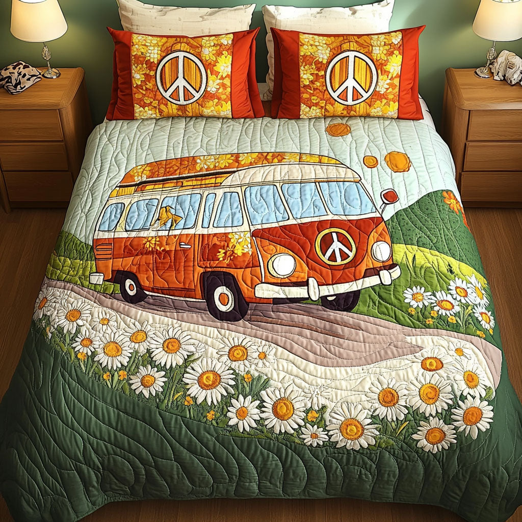 Daisy Road Trip 3-Piece Quilted Bedding Set NCU0NT4950 – Vantique