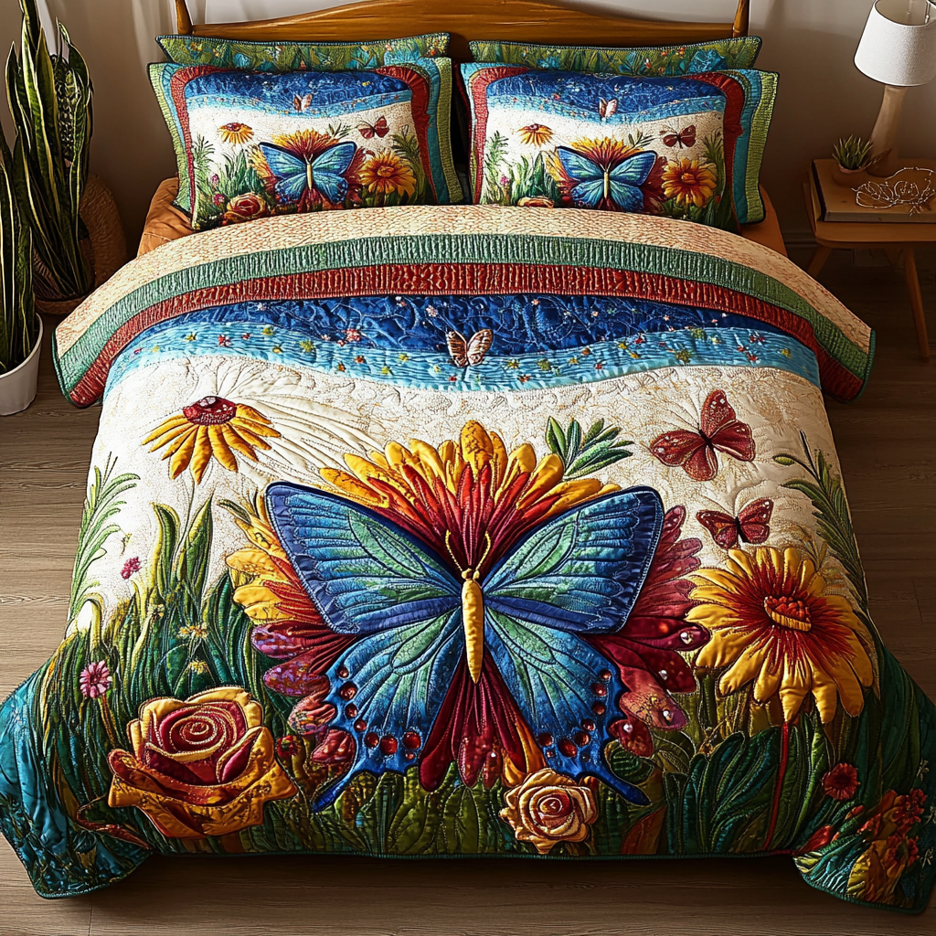 Dancing Breeze 3-Piece Quilted Bedding Set NCU0DK5087 – Vantique