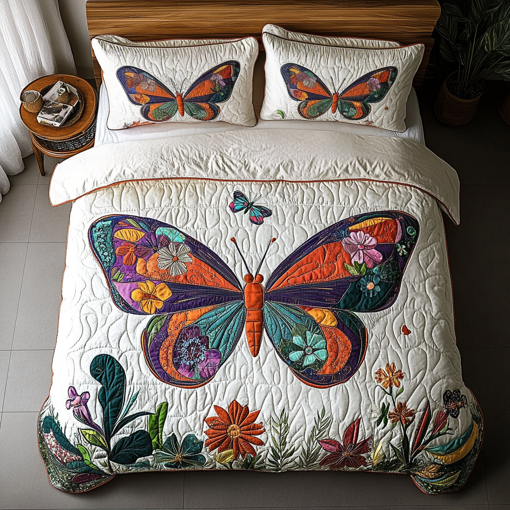 Dancing Breeze 3-Piece Quilted Bedding Set NCU0DK5507 – Vantique