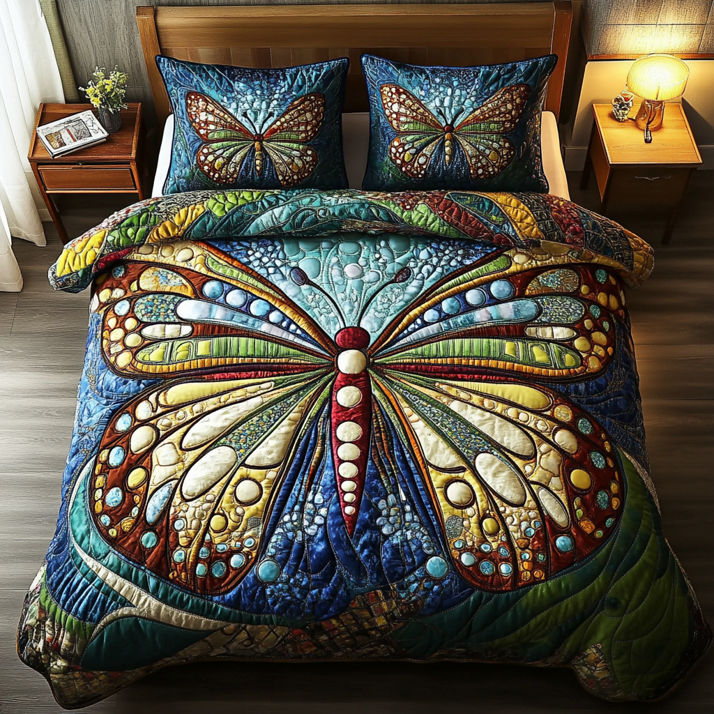 Dancing Breeze 3-Piece Quilted Bedding Set NCU0DK5580 – Vantique