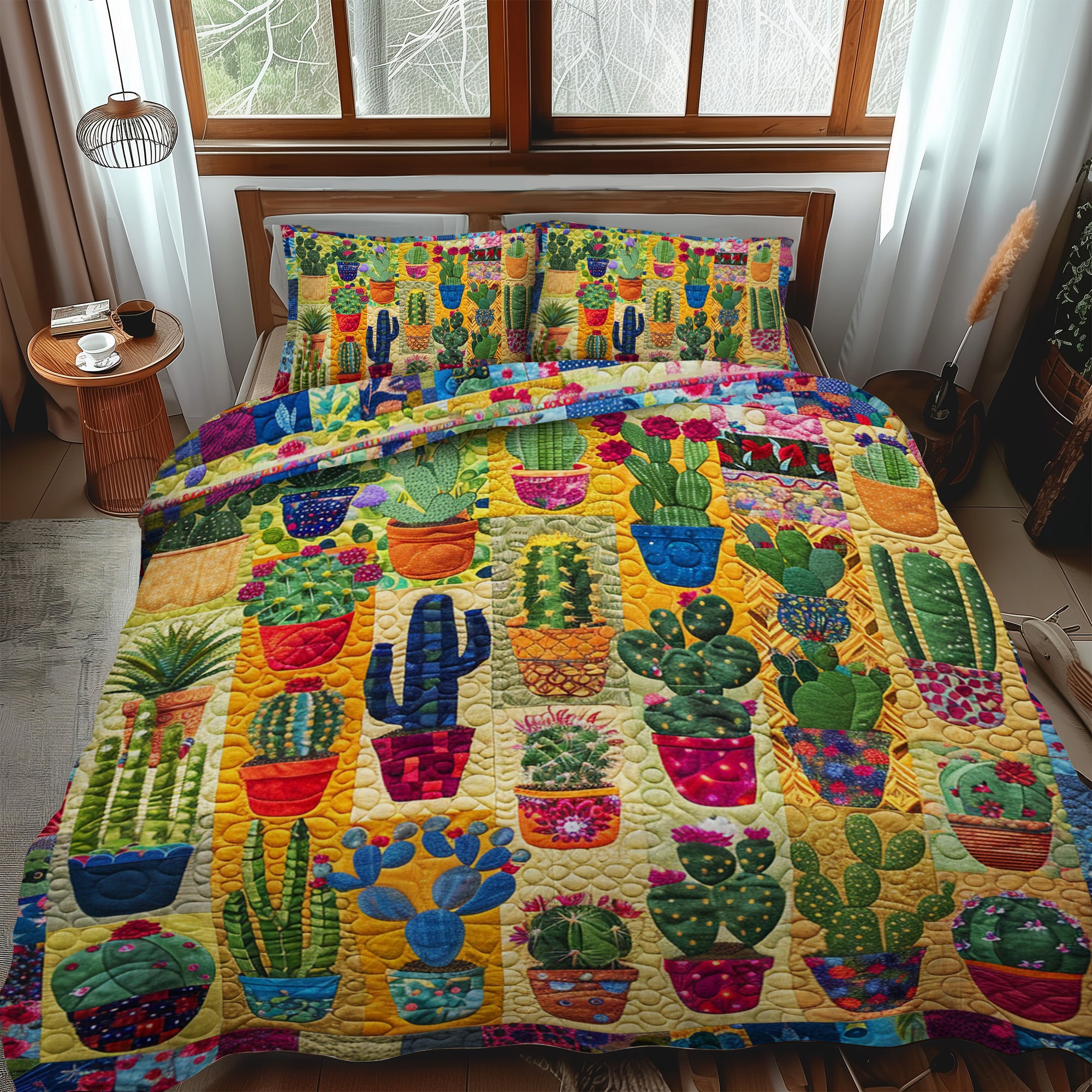 Cactus Quilted Bedding Set NCU0VT08 – Vantique