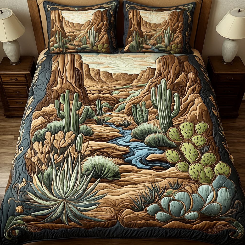 Desert Bliss 3-Piece Quilted Bedding Set NCU0VH2042 – Vantique