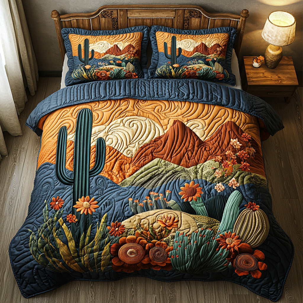 Desert Bloom 3-Piece Quilted Bedding Set NCU0DV6702 – Vantique