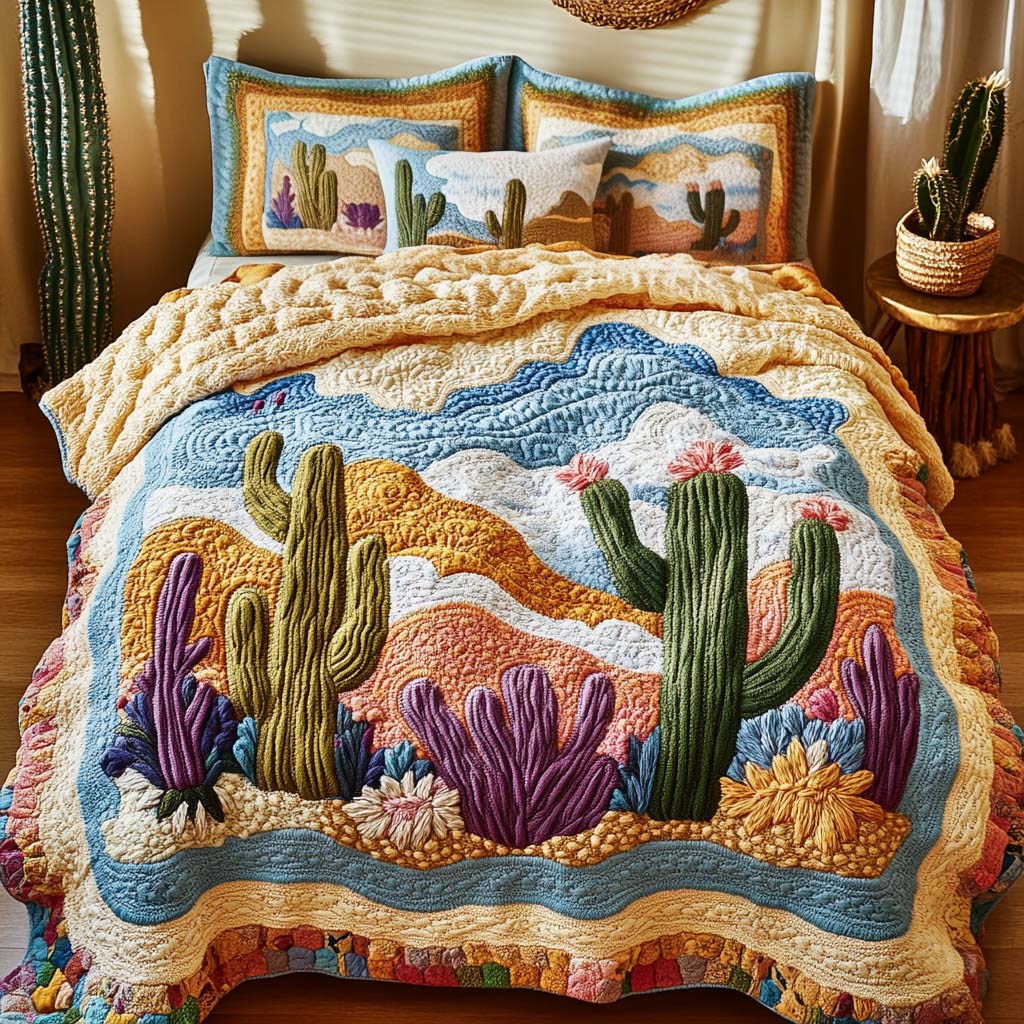 Desert Glow 3-Piece Quilted Bedding Set NCU0NT2054 – Vantique