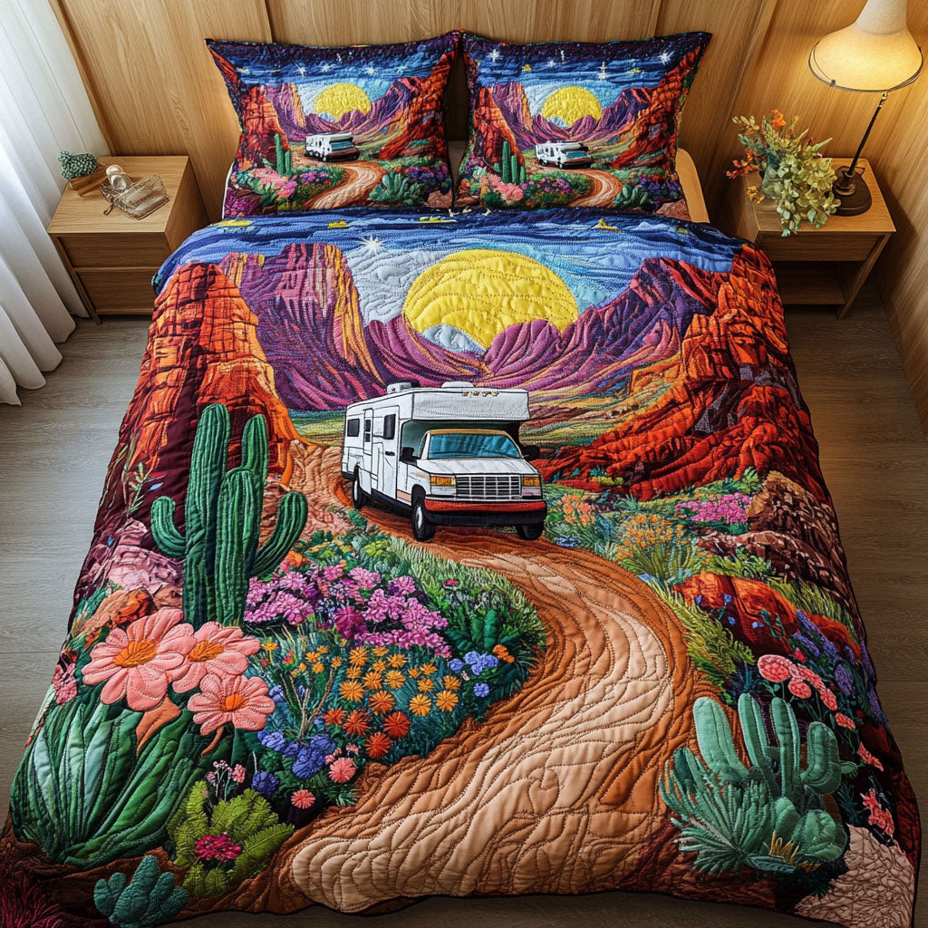 Desert Road Trip 3-Piece Quilted Bedding Set NCU0NT6401 – Vantique