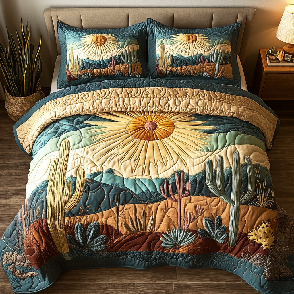 Desert Sun 3-Piece Quilted Bedding Set NCU0VH3331 – Vantique