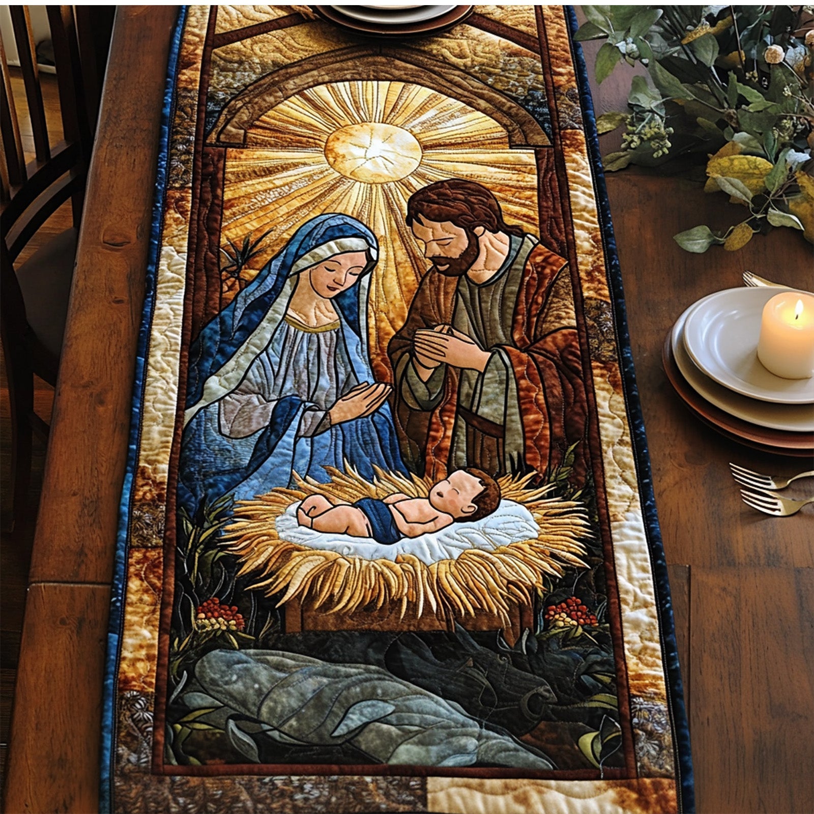 Divine Scene Quilted Table Runner NCU0PT1304 – Vantique