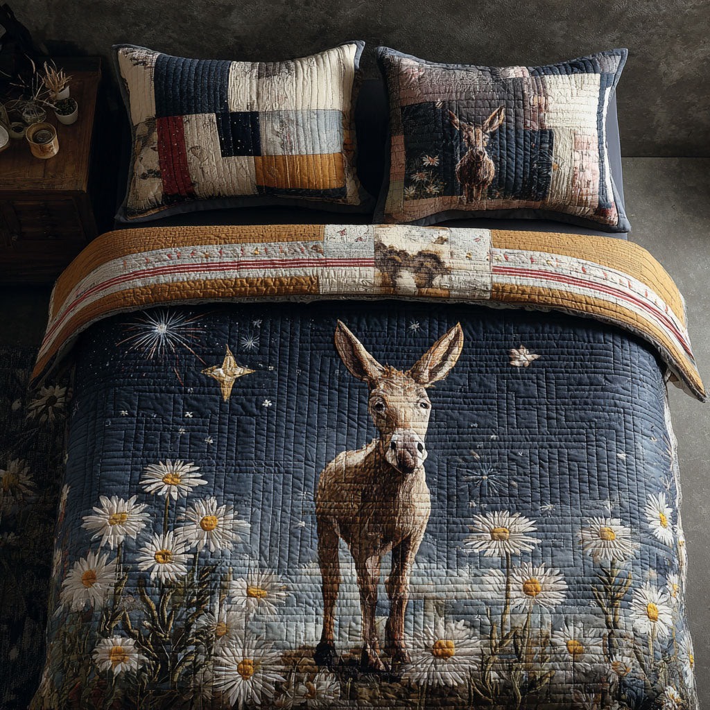Donkey of Liberty 3-Piece Quilted Bedding Set NCU0PT7641 – Vantique