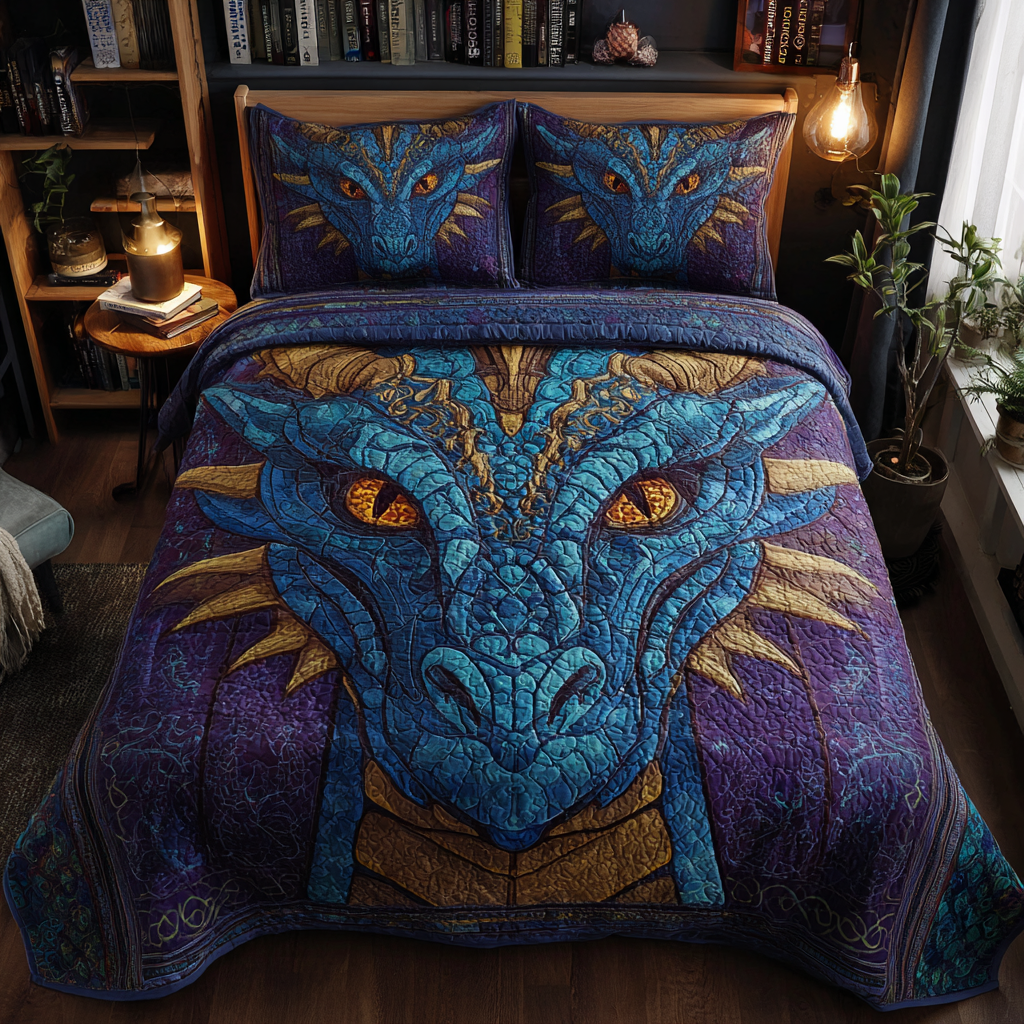 Dragon Fire 3-Piece Quilted Bedding Set NCU0DK8311 – Vantique