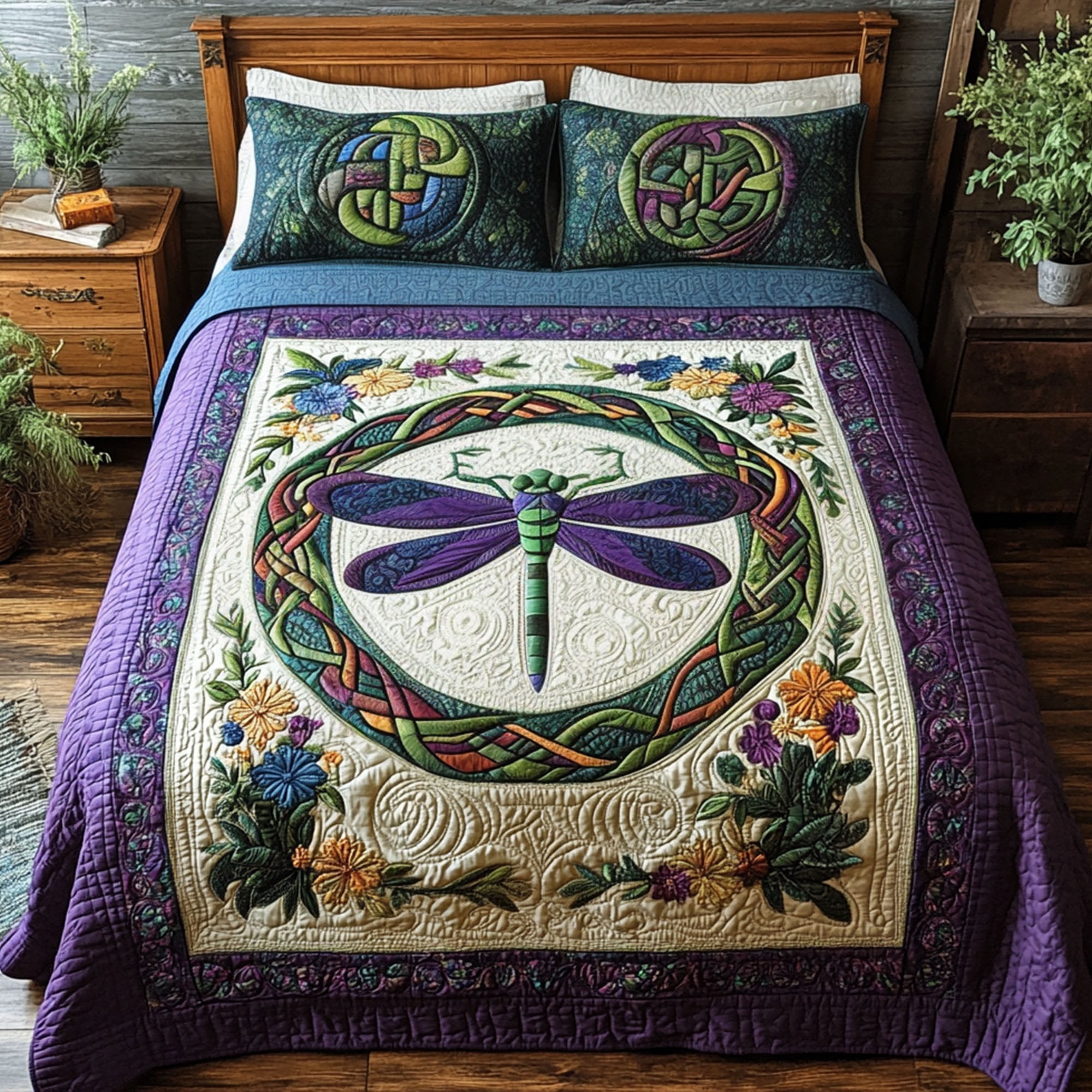 Dragonfly Legacy 3-Piece Quilted Bedding Set NCU0PT3213 – Vantique