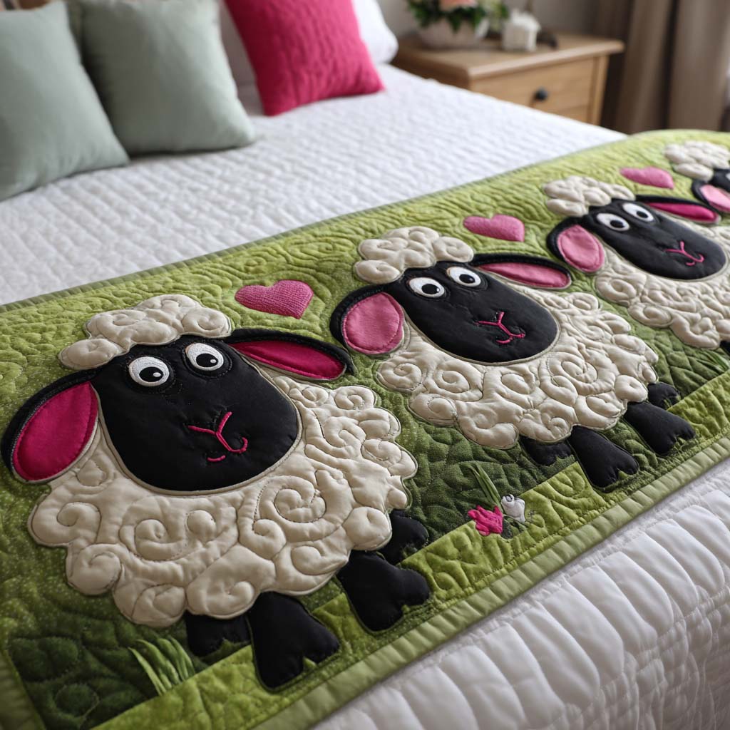 Dreamy Flock Quilted Bed Runner NCU0NT10548 – Vantique