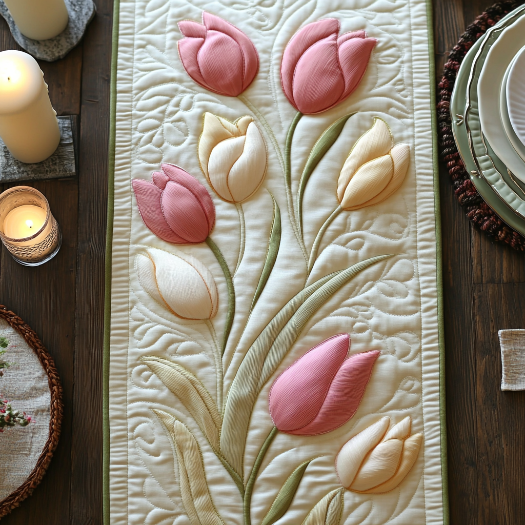 Dutch Garden Delight Quilted Table Runner NCU0DV4134 – Vantique