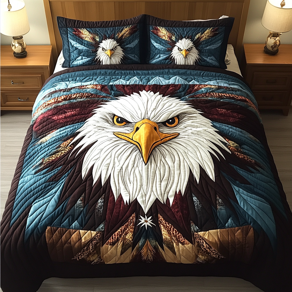 Eagle Eye 3-Piece Quilted Bedding Set NCU0VH1883 – Vantique