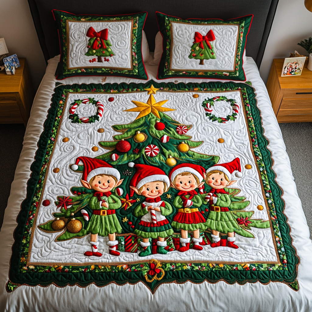 Elf Dreams 3-Piece Quilted Bedding Set NCU0VH484 – Vantique