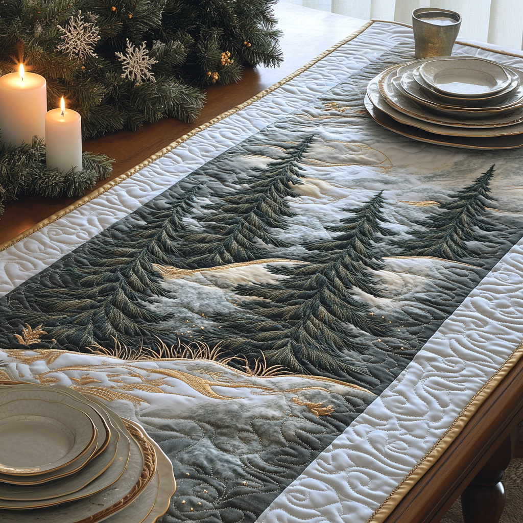 Enchanted Forest Quilted Table Runner NCU0DV5499 – Vantique