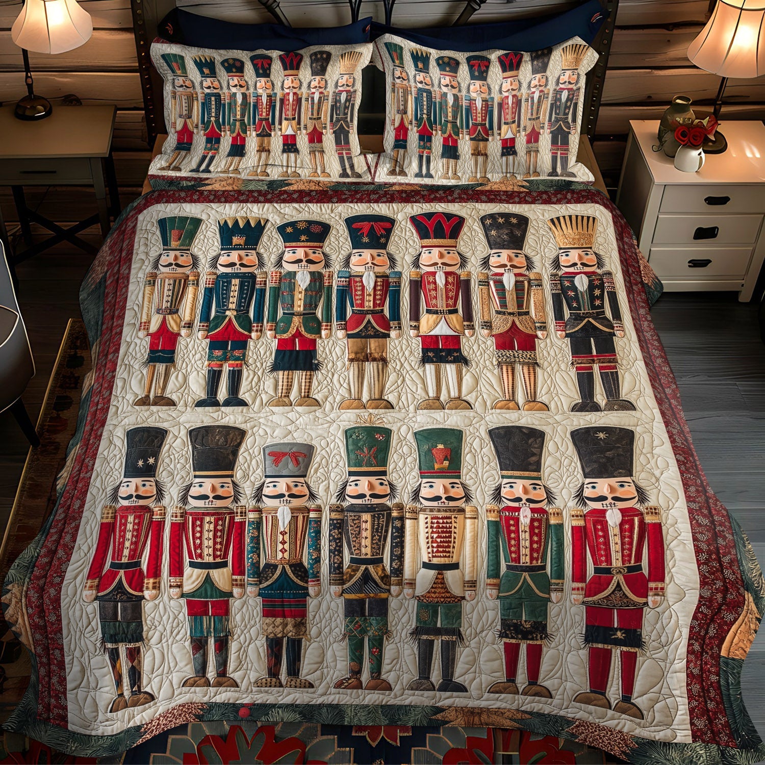 Enchanted Nutcracker 3-Piece Quilted Bedding Set NCU0TL1597 – Vantique