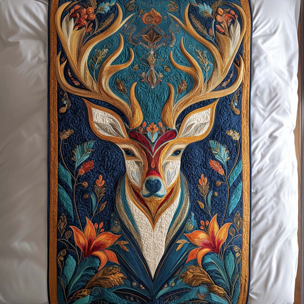 Enchanted Stag Quilted Bed Runner NCU0XD1409 – Vantique