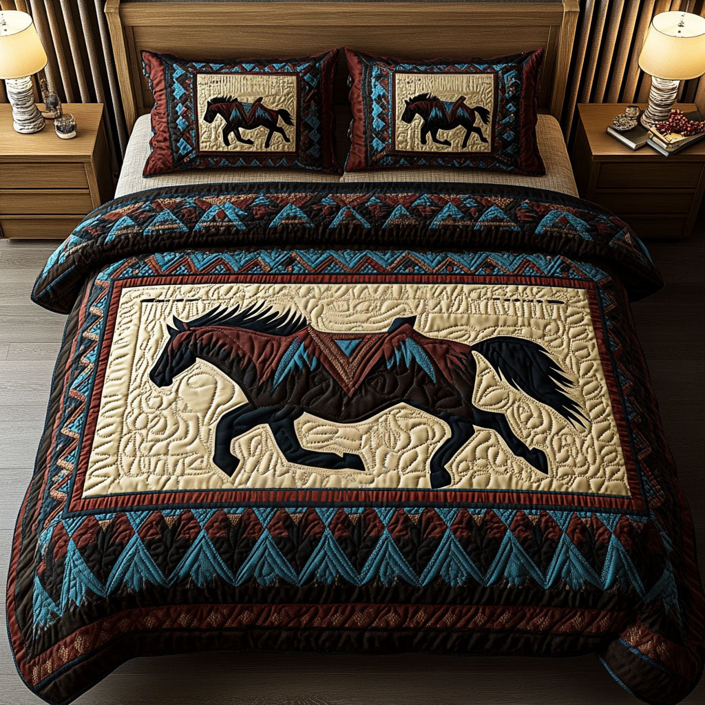 Equestrian Dreams 3-Piece Quilted Bedding Set NCU0PT3906 – Vantique
