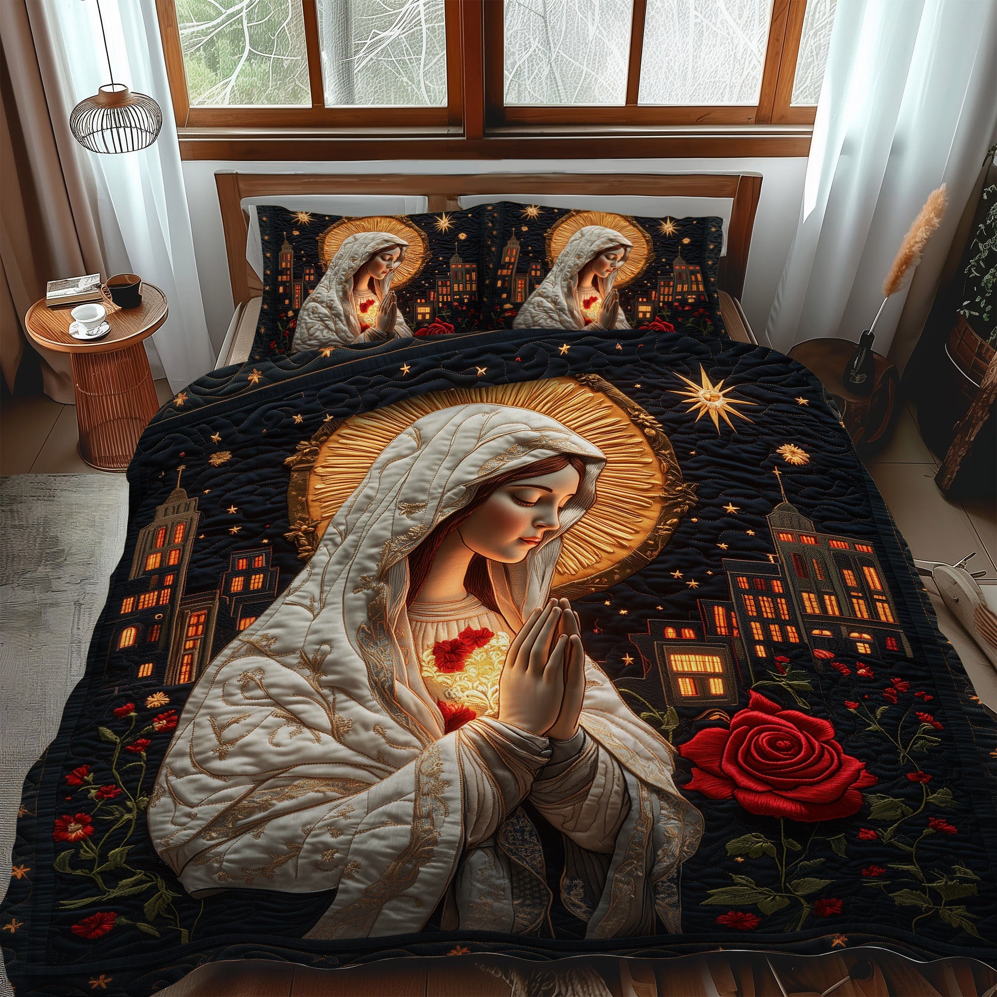 Eternal Starry Night 3-Piece Quilted Bedding Set NCU0PT2525 – Vantique