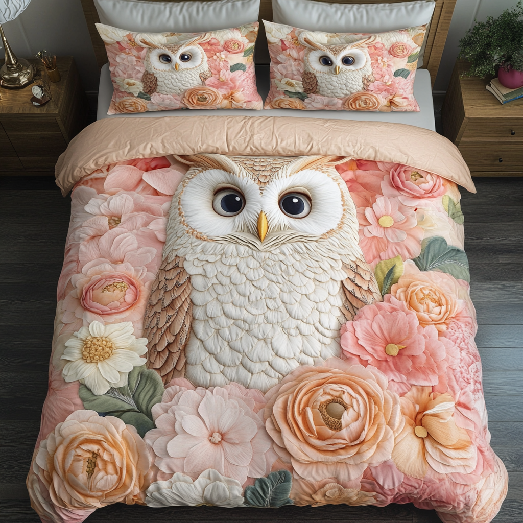 Ethereal Owl 3-Piece Quilted Bedding Set NCU0DK3618 – Vantique