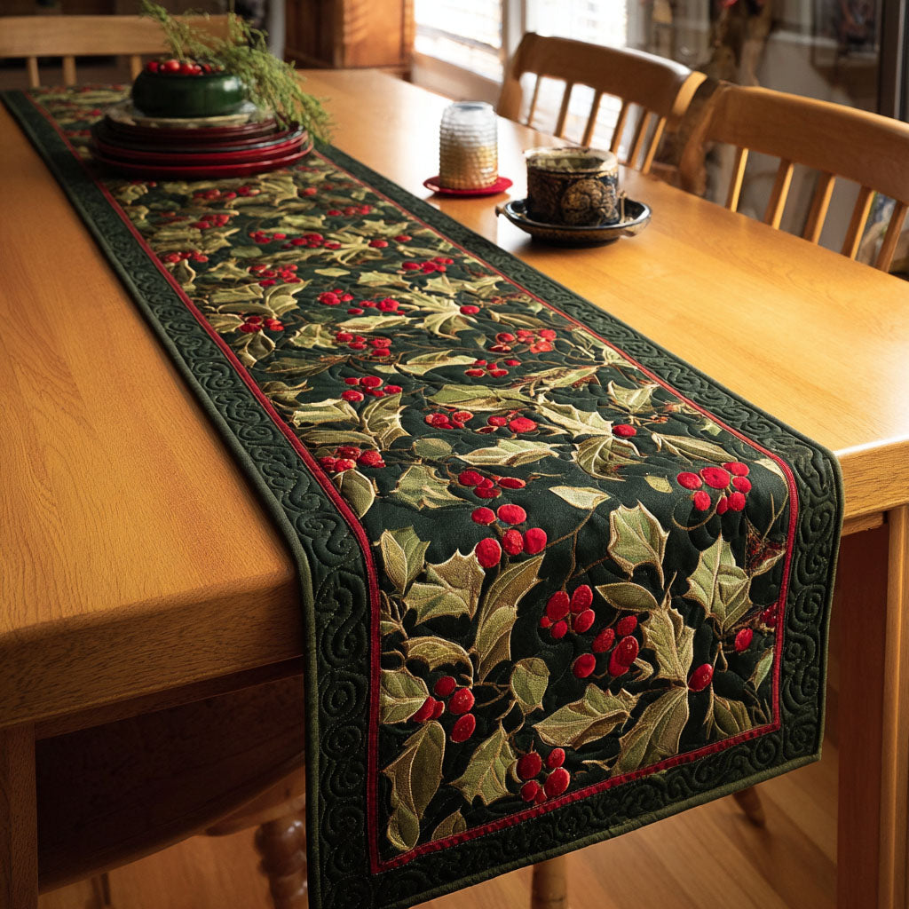 Evergreen Charm Quilted Table Runner NCU0TV224 – Vantique