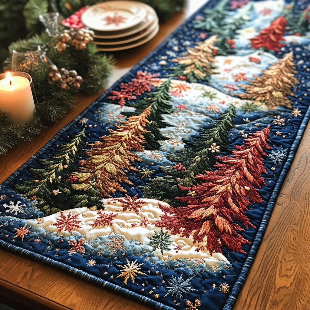 Evergreen Dreams Quilted Table Runner NCU0DV5500 – Vantique