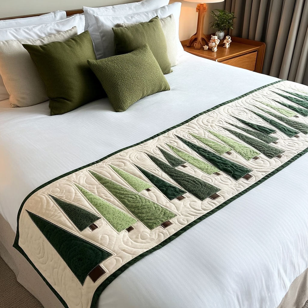 Evergreen Forest Quilted Bed Runner NCU0TV373 – Vantique