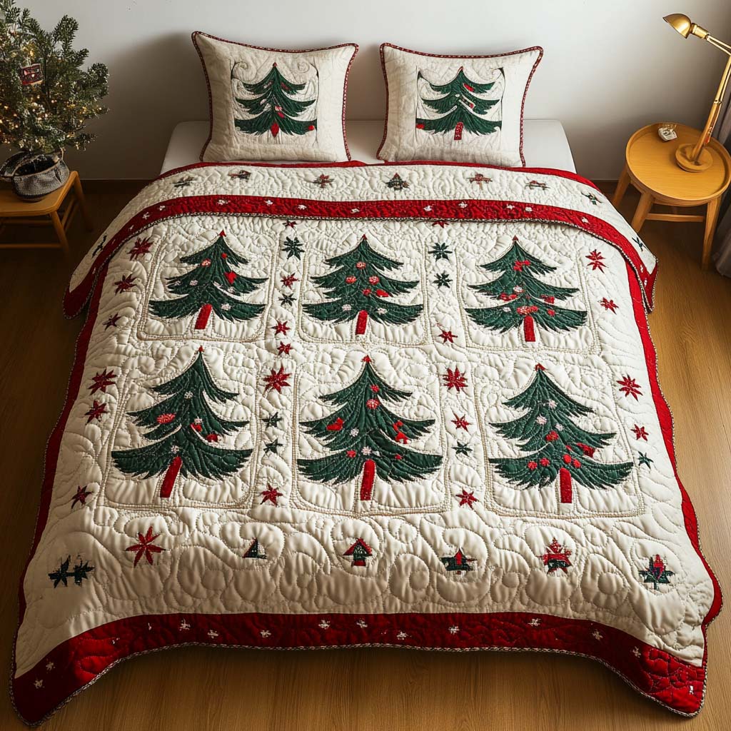 Evergreen Harmony 3-Piece Quilted Bedding Set NCU0NT1730 – Vantique