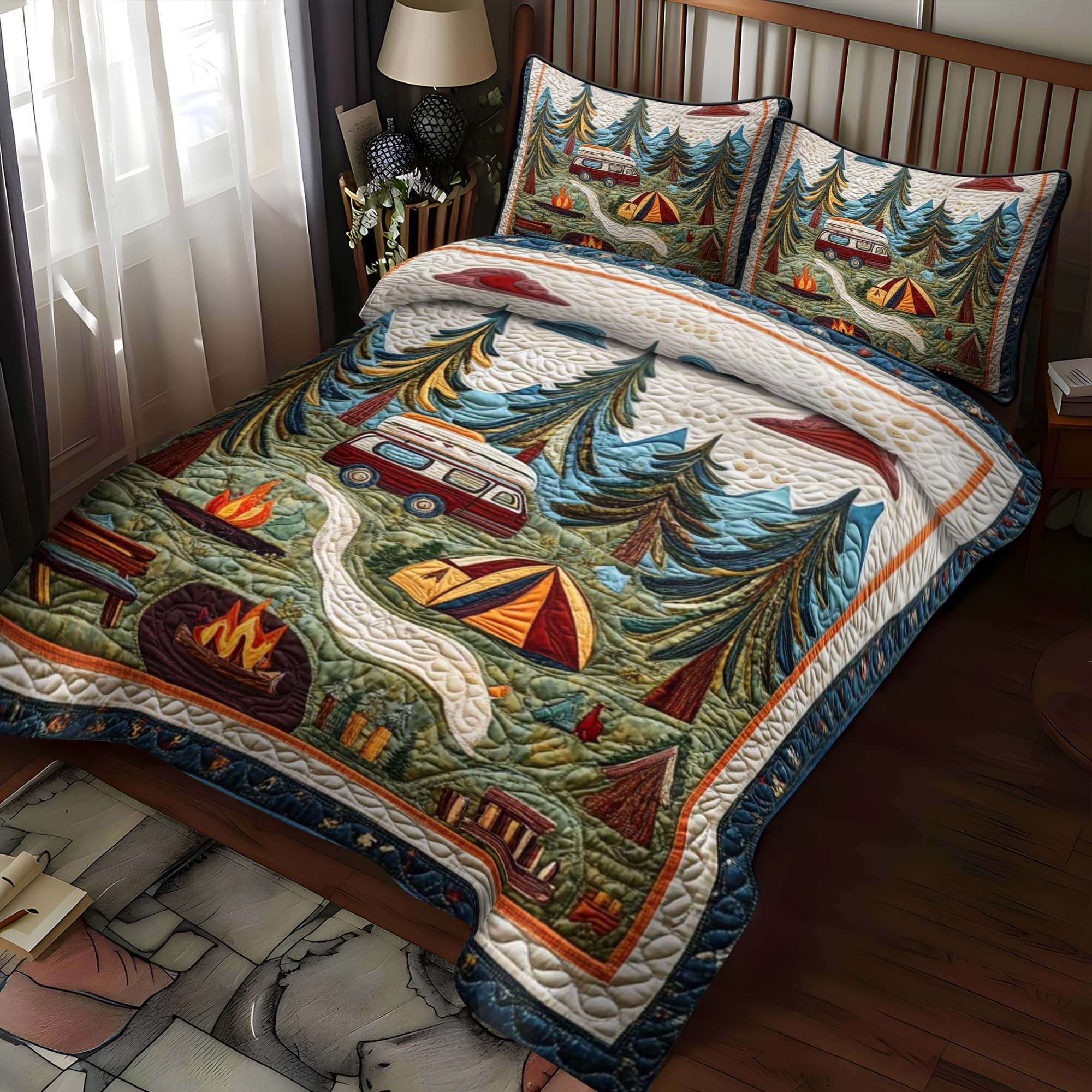 Evergreen Haven 3-Piece Quilted Bedding Set NCU0NT627 – Vantique