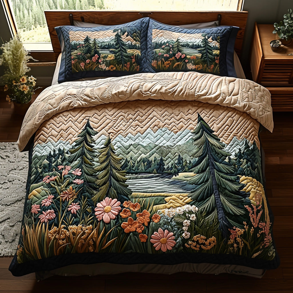 Evergreen Soul 3-Piece Quilted Bedding Set NCU0DV7091 – Vantique