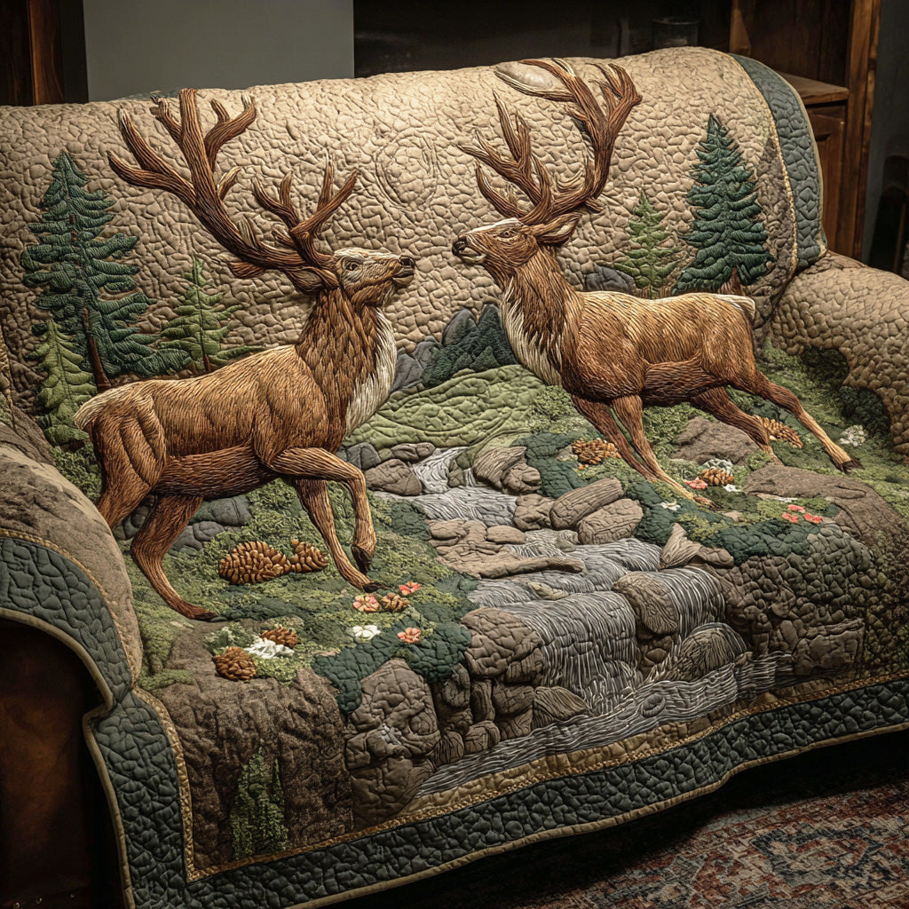 Evergreen Stag Quilted Sofa Cover NCU0TD2091 – Vantique