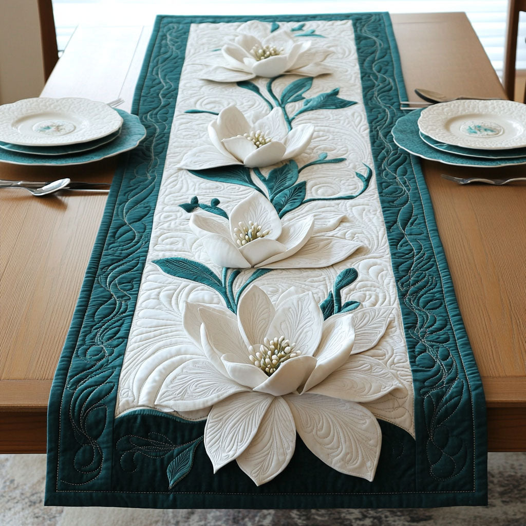 Everlasting Magnolia Quilted Table Runner NCU0PT3981 – Vantique
