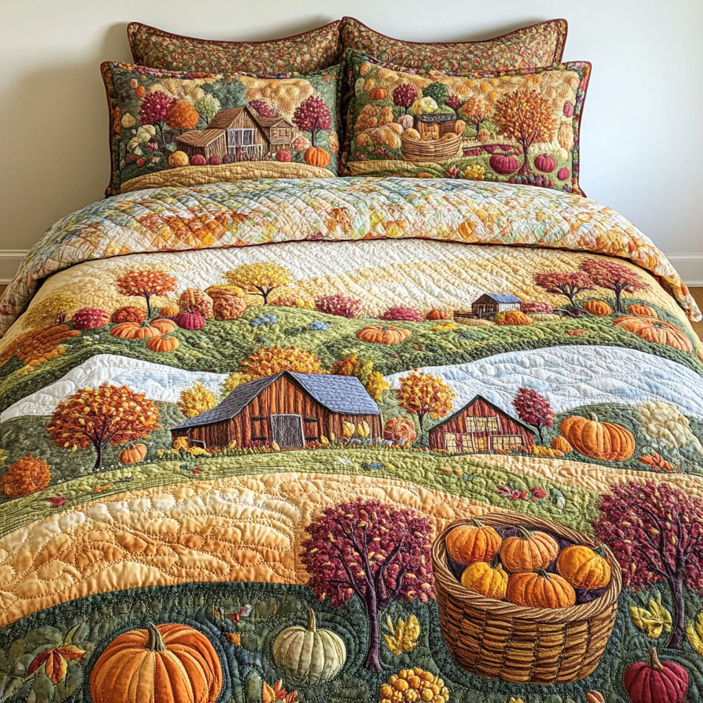 Fall Garden Beauty 3-Piece Quilted Bedding Set NCU0PT7779 – Vantique