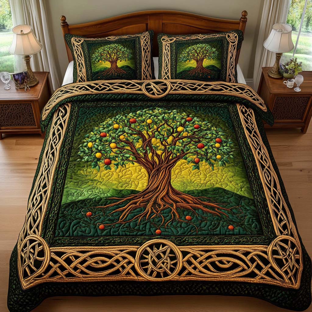 Family Bloom 3-Piece Quilted Bedding Set NCU0NT7739 – Vantique