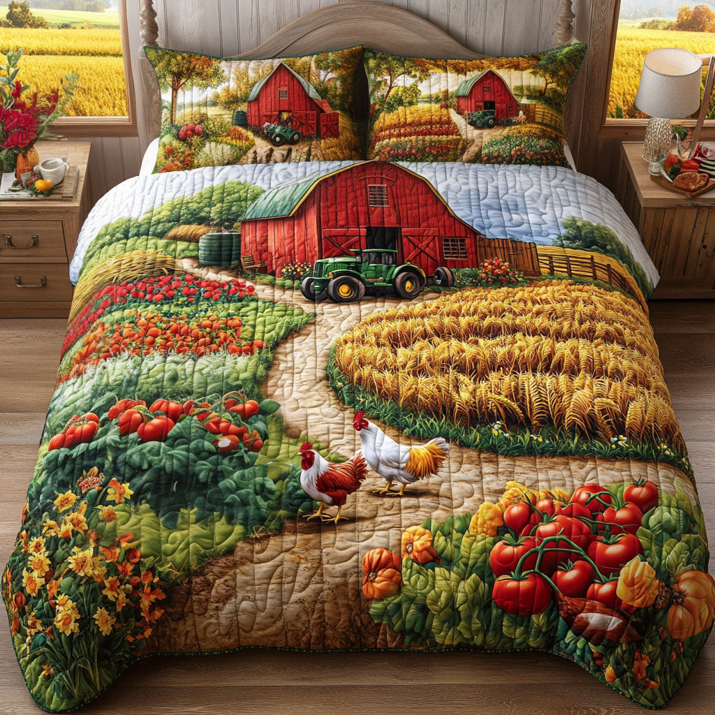 Farm Fresh Days 3-Piece Quilted Bedding Set NCU0NT6137 – Vantique