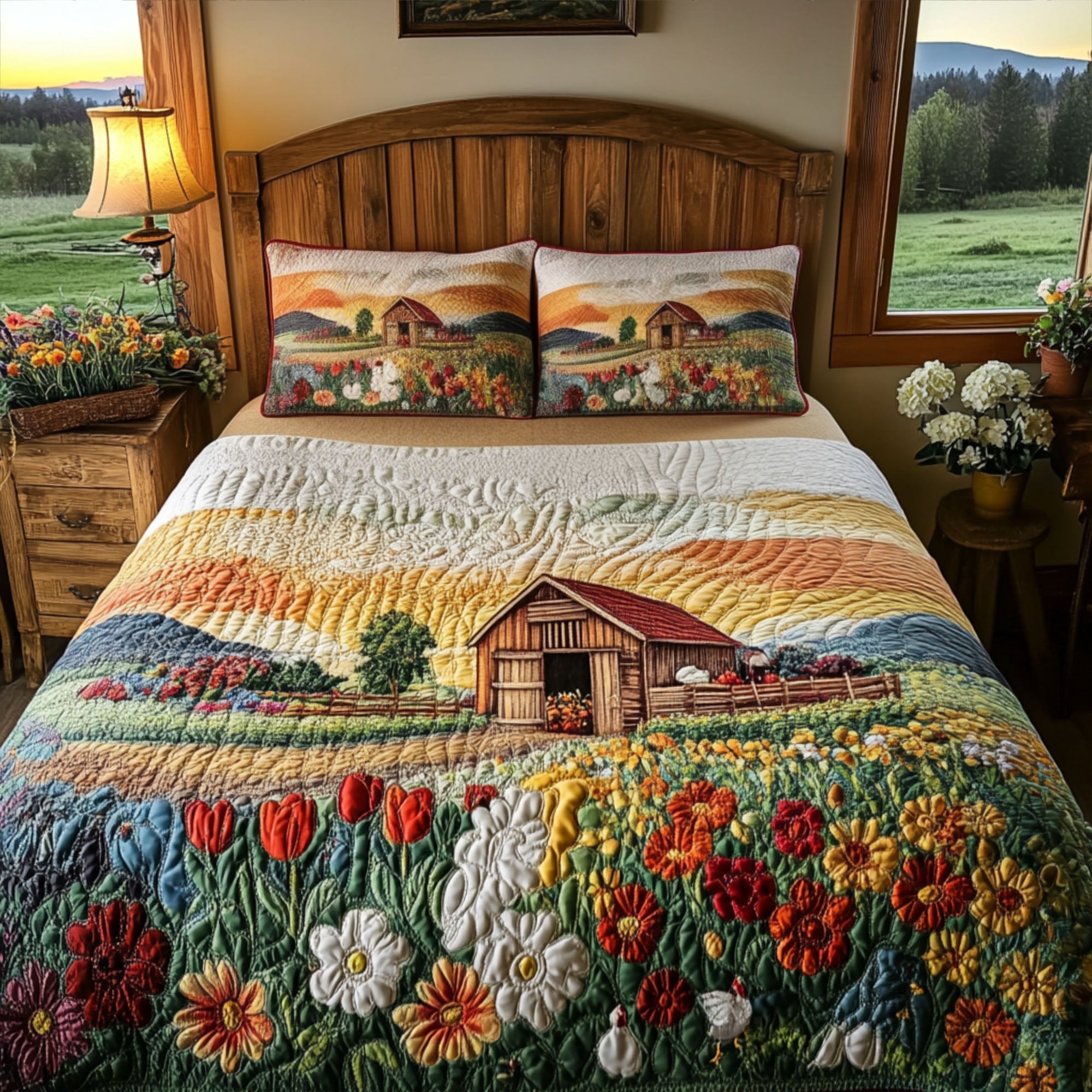 Farm Fresh Dreams 3-Piece Quilted Bedding Set NCU0PT5576 – Vantique