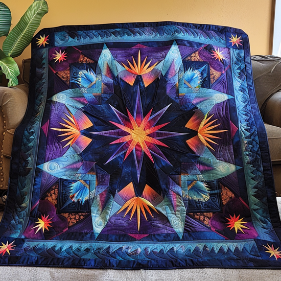 Feathered Night Sky Quilted Blanket NCU0TH686 – Vantique